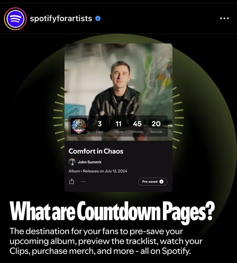 How To Use Countdown Pages on Spotify as an Artist - Symphonic Blog